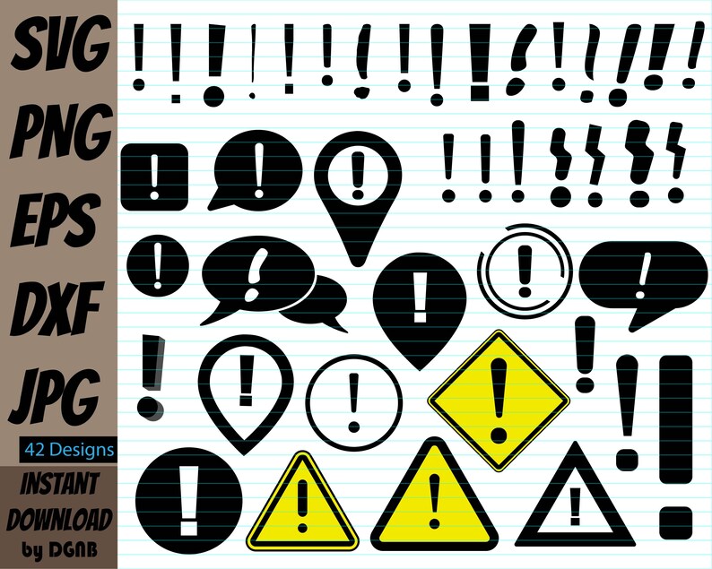 Uitroepteken SVG Uitroeptekens Svg Uitroeptekensctorctor - Etsy België