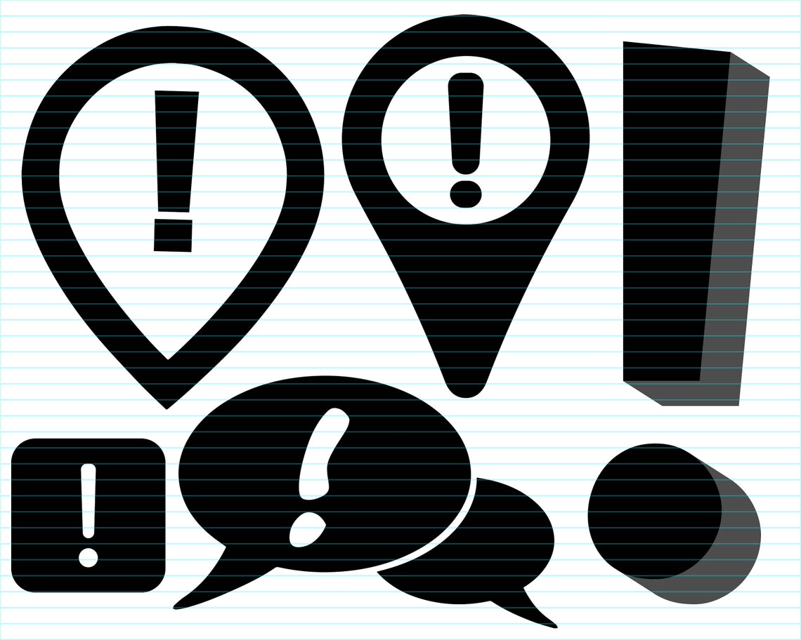 Uitroepteken SVG Uitroeptekens Svg Uitroeptekensctorctor - Etsy België