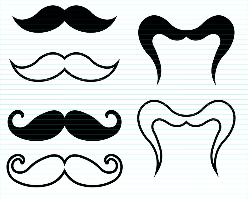 Mustaches SVG Mustaches Svg Mustache Clipart Moustach Svg - Etsy