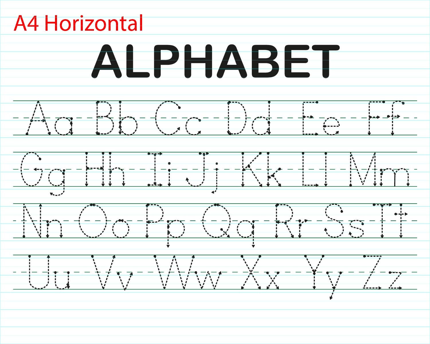 Alphabet Tracing Board Template With Letters and Numbers - Etsy