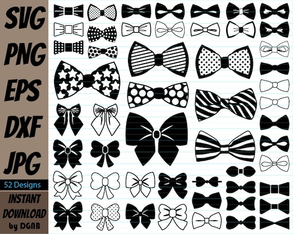 Bow Svg Bundle 52 Designsbow SVG Bow Clipart Bow Tie Svg | Etsy