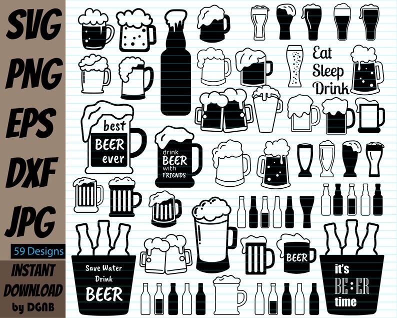 BEER SVG Beers Svg Beer Clipart Beer Bottles Svg Beer Mug - Etsy
