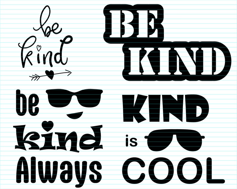 Be Kind SVG Bundle Spread Kindness Svg Kind is Cool | Etsy