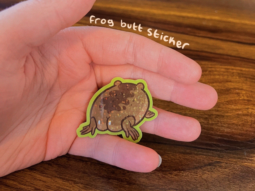 Holographic Glitter Frog Butt Sticker / Rain Frog Sticker / Bumper Sticker / Laptop Decal / Die ...