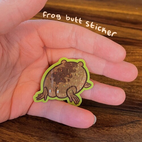 Holographic Glitter Frog Butt Sticker / Rain Frog Sticker / - Etsy