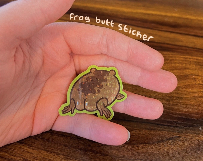 Holographic Glitter Frog Butt Sticker Rain Frog Sticker Bumper Sticker Laptop Decal Die