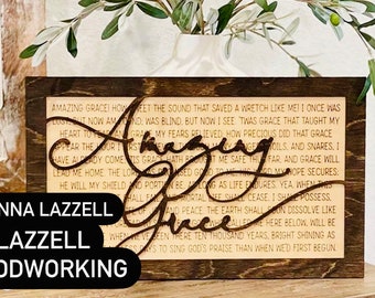 Amazing Grace Hymn Sign Christian Sign Faith Sign Scripture Sign ...