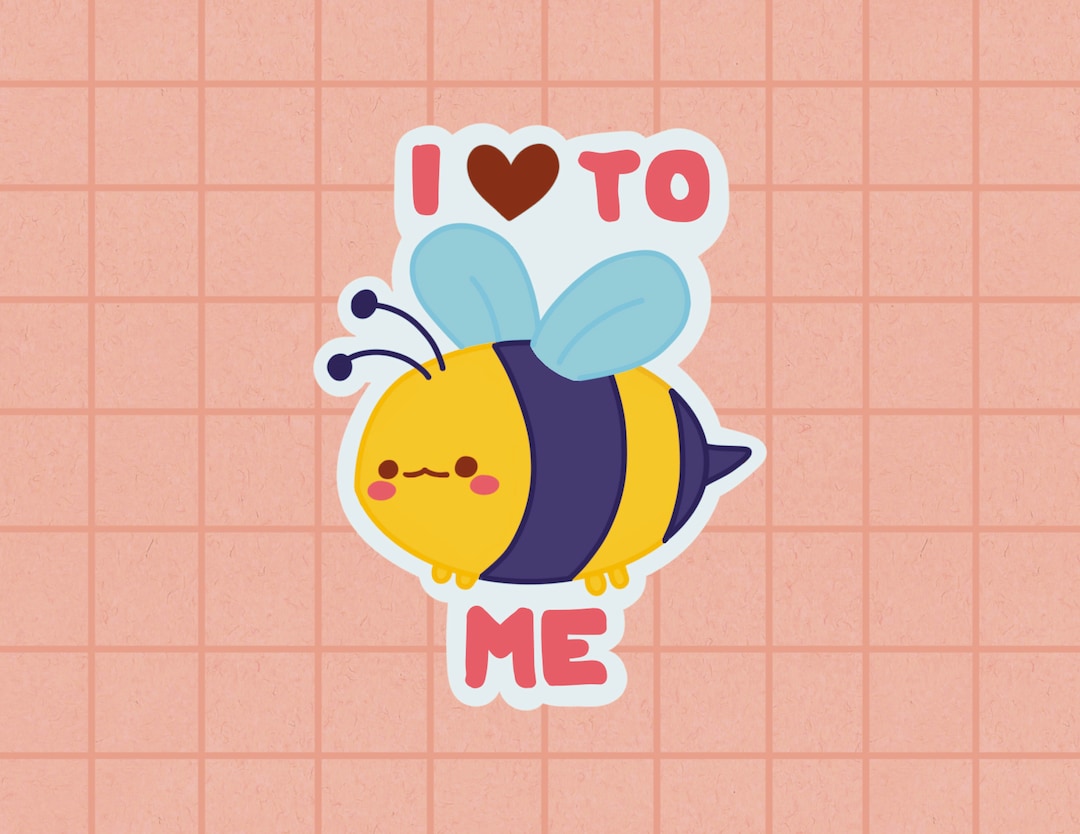 Self Care Cute Kawaii Bee Sticker for Laptops Journals - Etsy