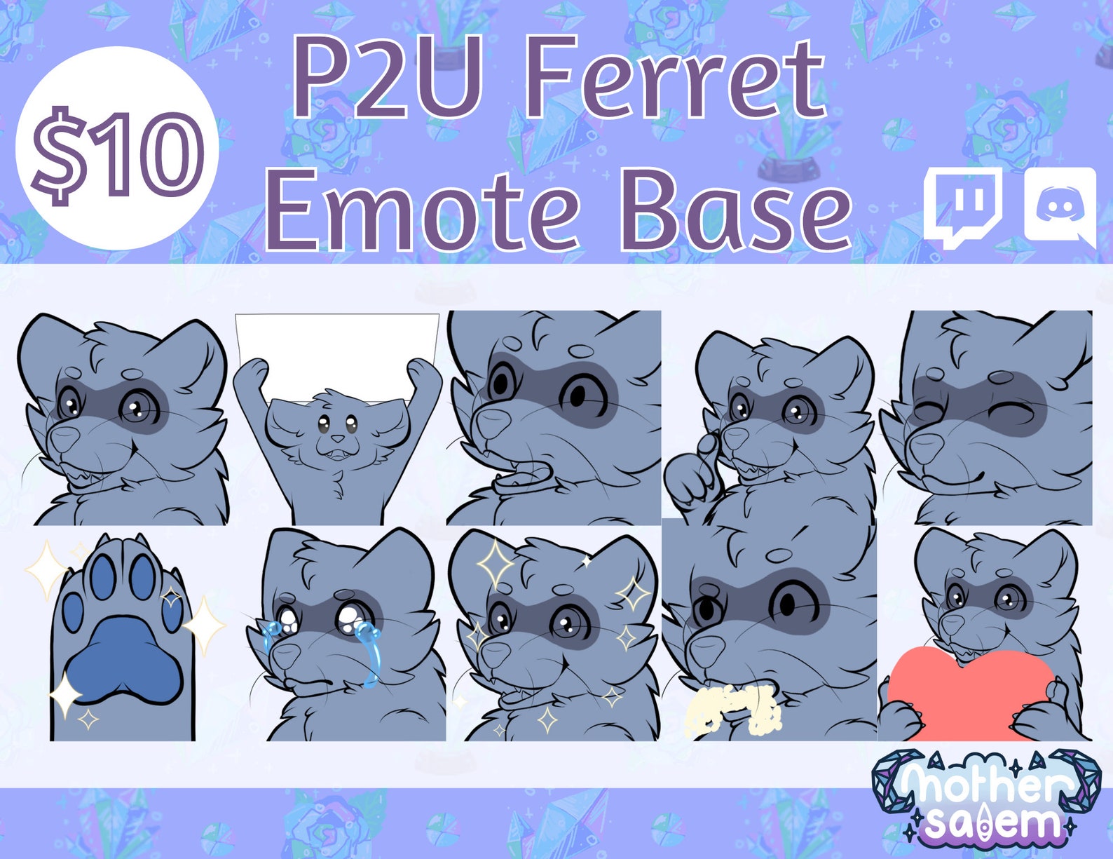 Ferret Emote Base Pack // Furry Lineart & Base Digital - Etsy