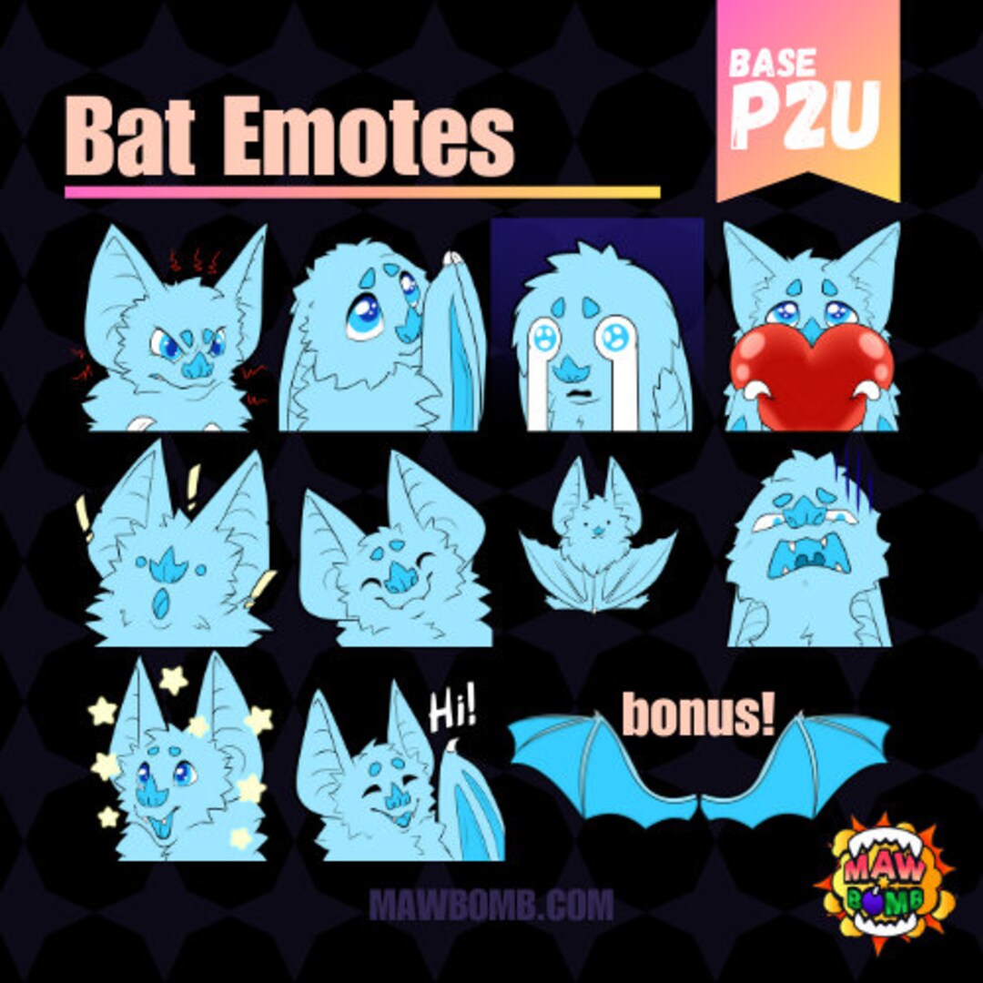 Bat Emote Base Pack // Furry Lineart & Base Digital Download Twitch and ...