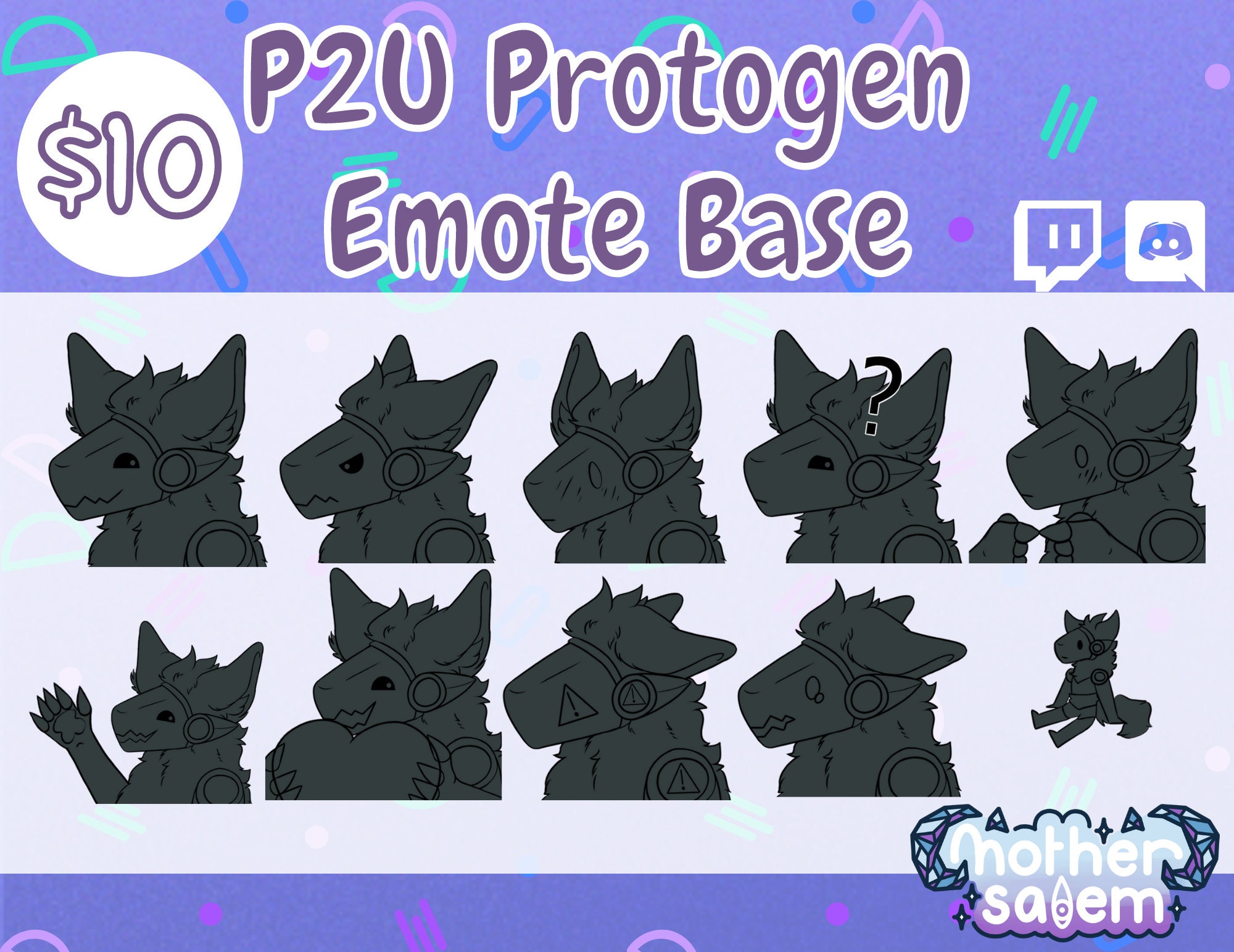 Protogen Emote Base Pack Furry Lineart And Base Descarga Etsy España