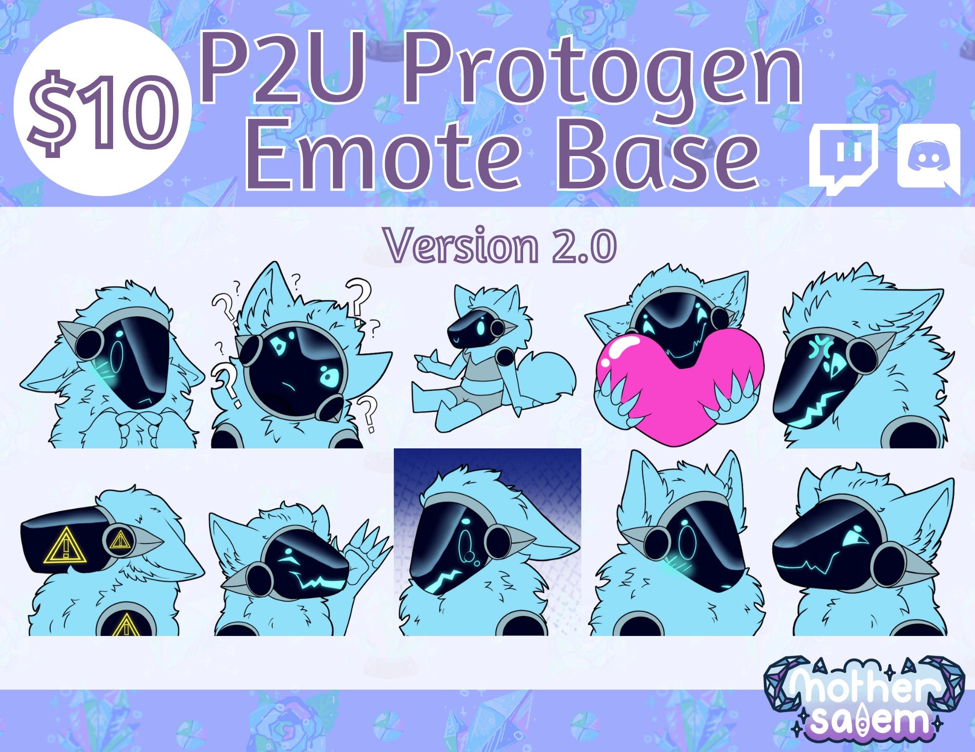 Protogen Emote Base Pack V2 Furry Lineart And Base Digital Etsy Ireland