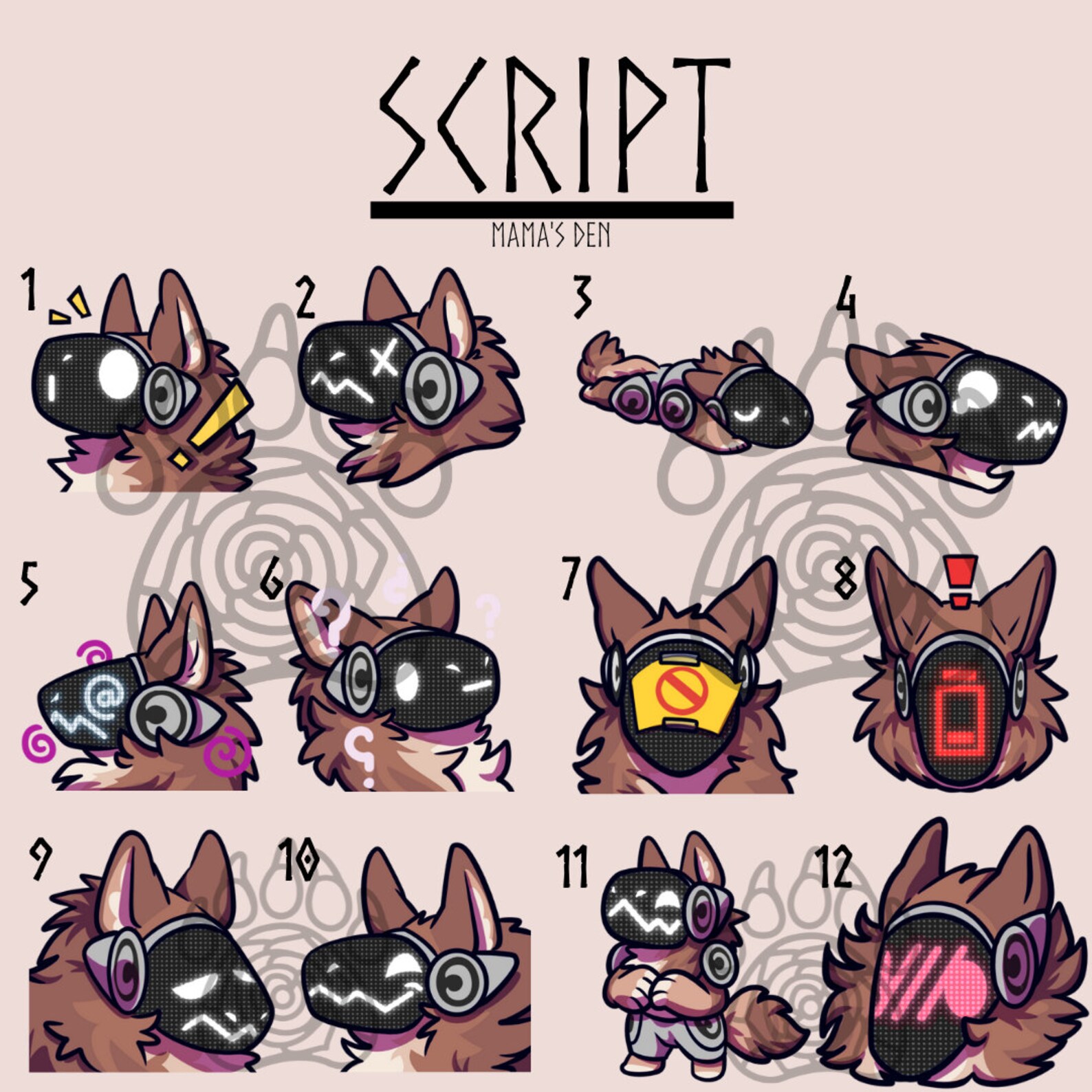 Mama's Den Discord Mascot Furry Stickers | Etsy