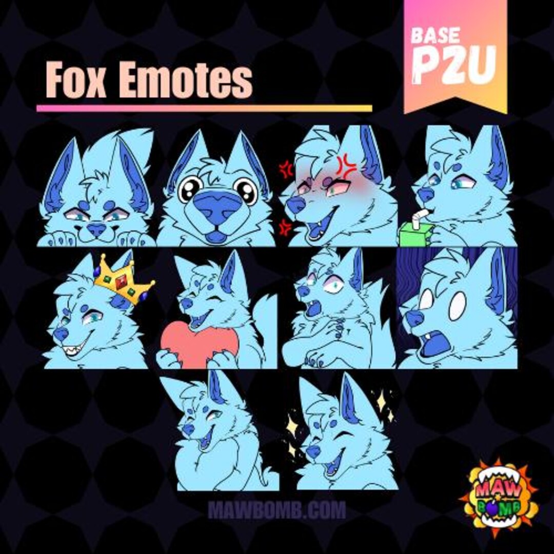 Fox Emote Base Pack | Vulpine Emote Base Pack | Digital Download - Ready to Use - Set of 10 - Etsy