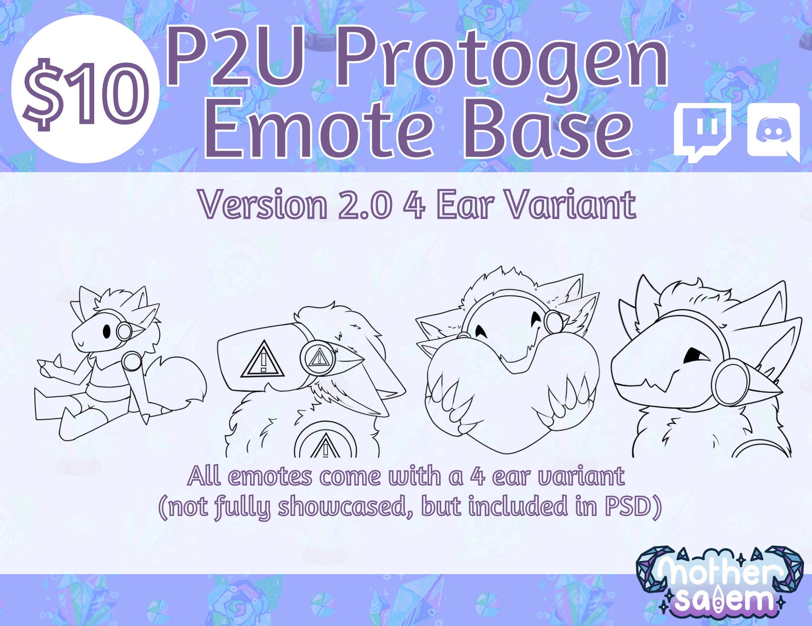 Protogen Emote Base Pack V2 // Furry Lineart & Base Digital - Etsy UK