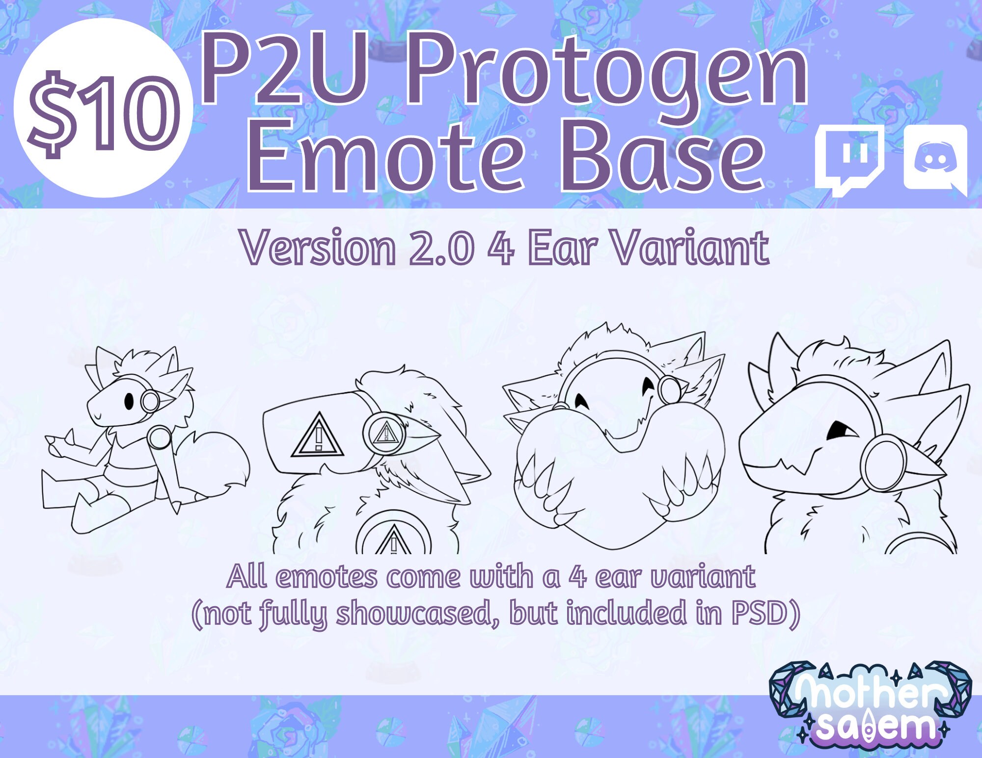 Protogen Emote Base Pack V2 Furry Lineart And Base Digital Etsy Ireland