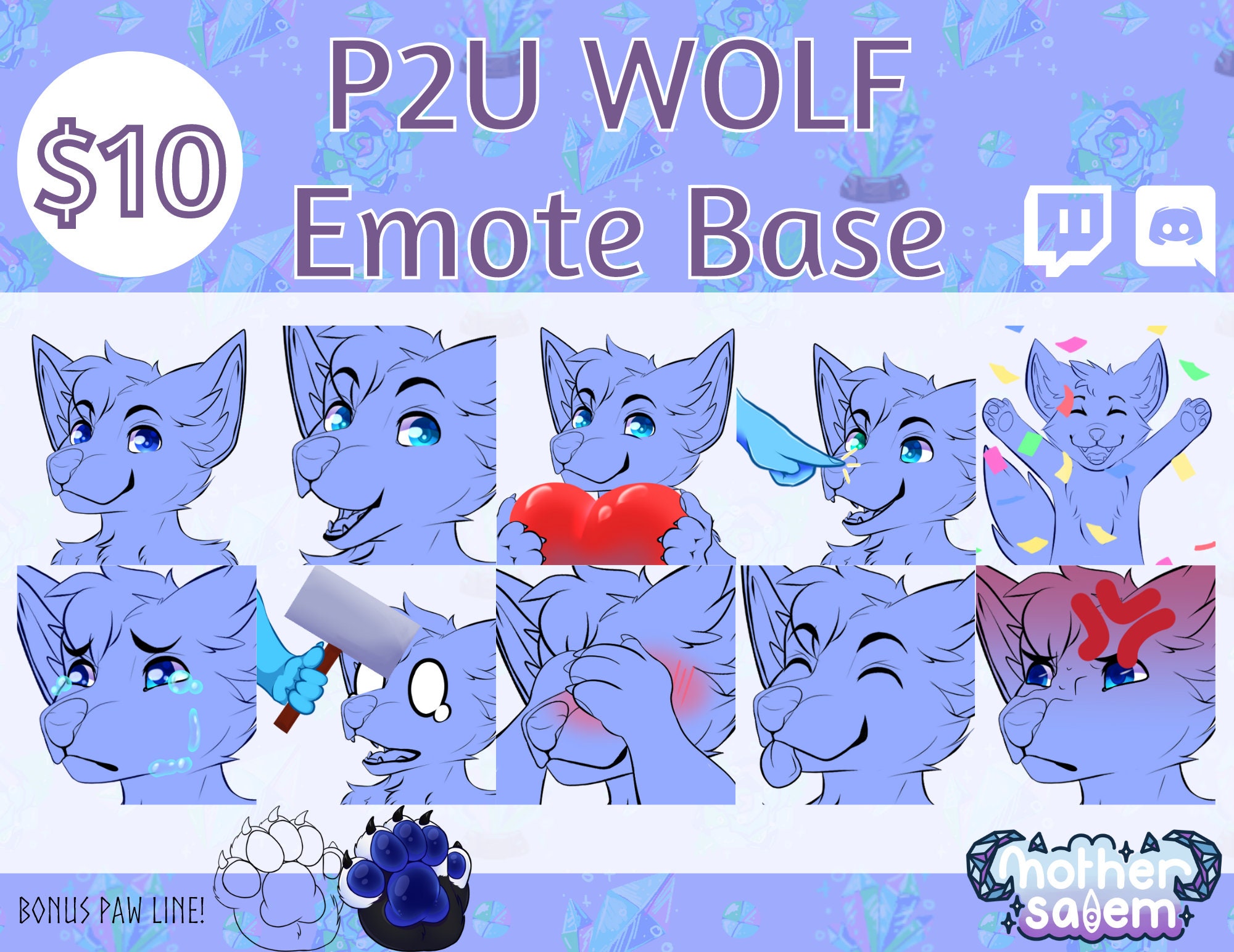 Wolf Emote Base Pack Canine Emote Base Pack // Furry Lineart - Etsy