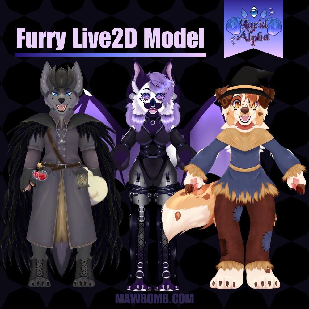 LIVE2D FURRY Fullbody Custom Model || Rigging and Art / Vtuber Model - Etsy