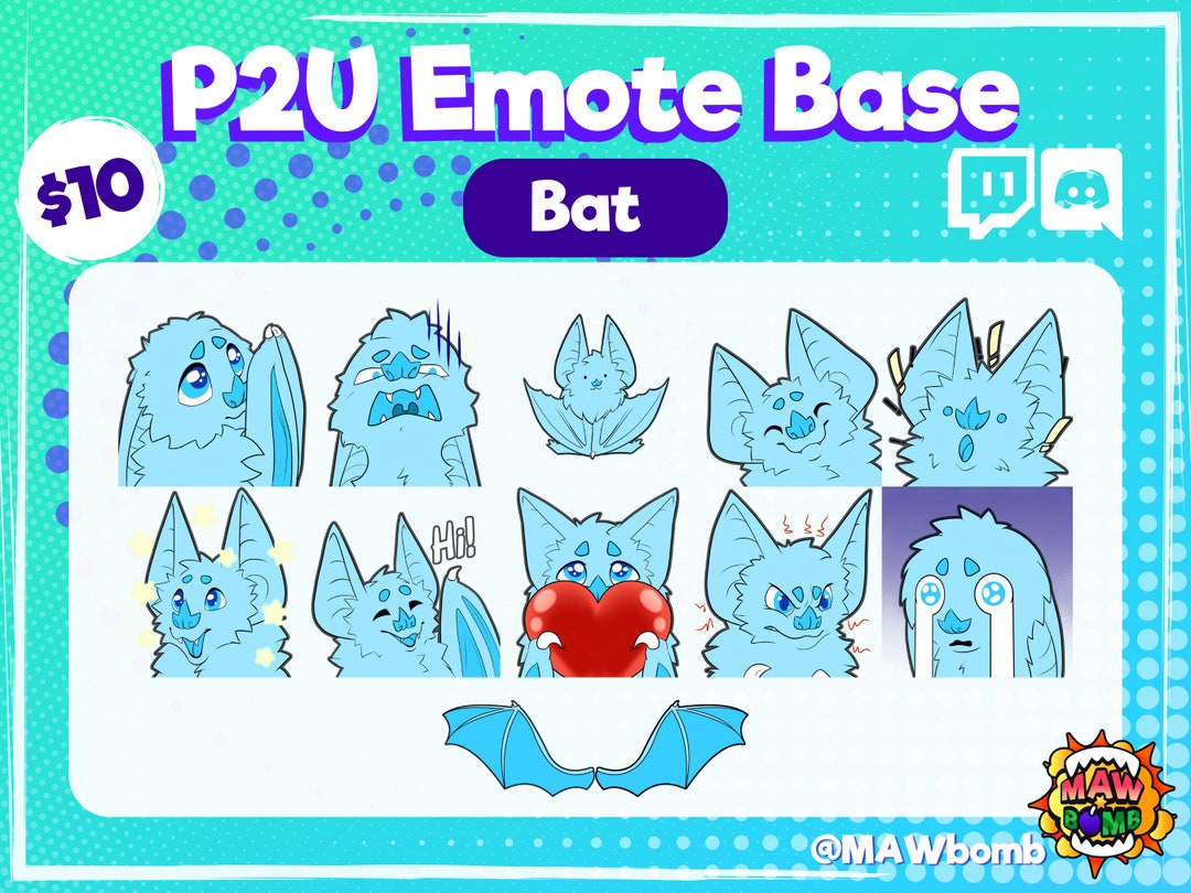 Bat Emote Base Pack // Furry Lineart & Base Digital Download Twitch and ...