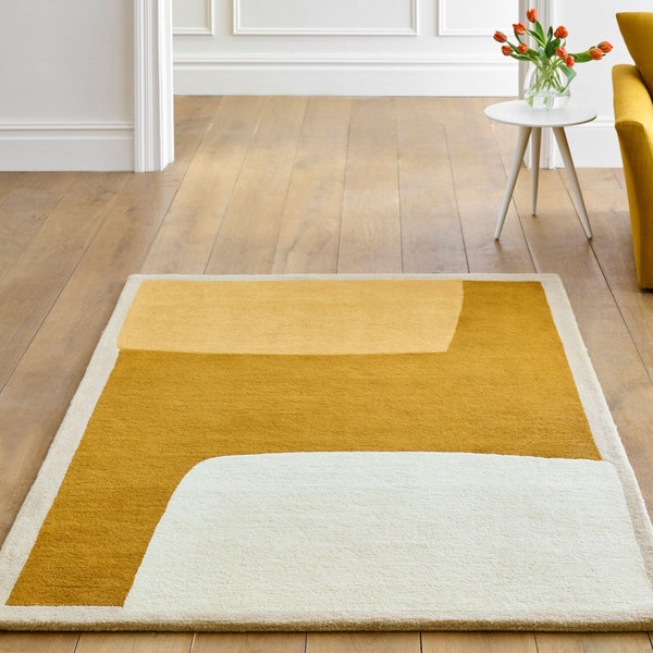 Mustard Geometric Area Rug - Etsy