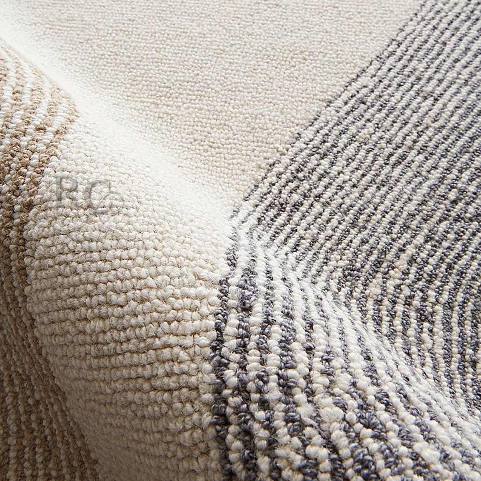 Hand Tufted Wool Rug: Cream Loop Pattern, Geometric Design - Etsy