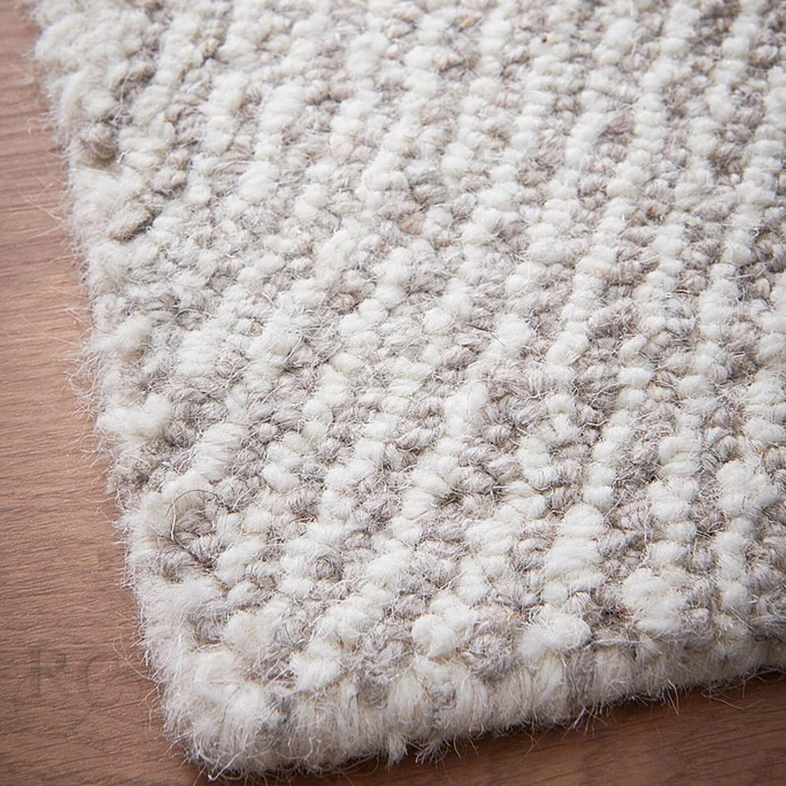 Hand Tufted Wool Rug: Cream Loop Pattern, Geometric Design - Etsy