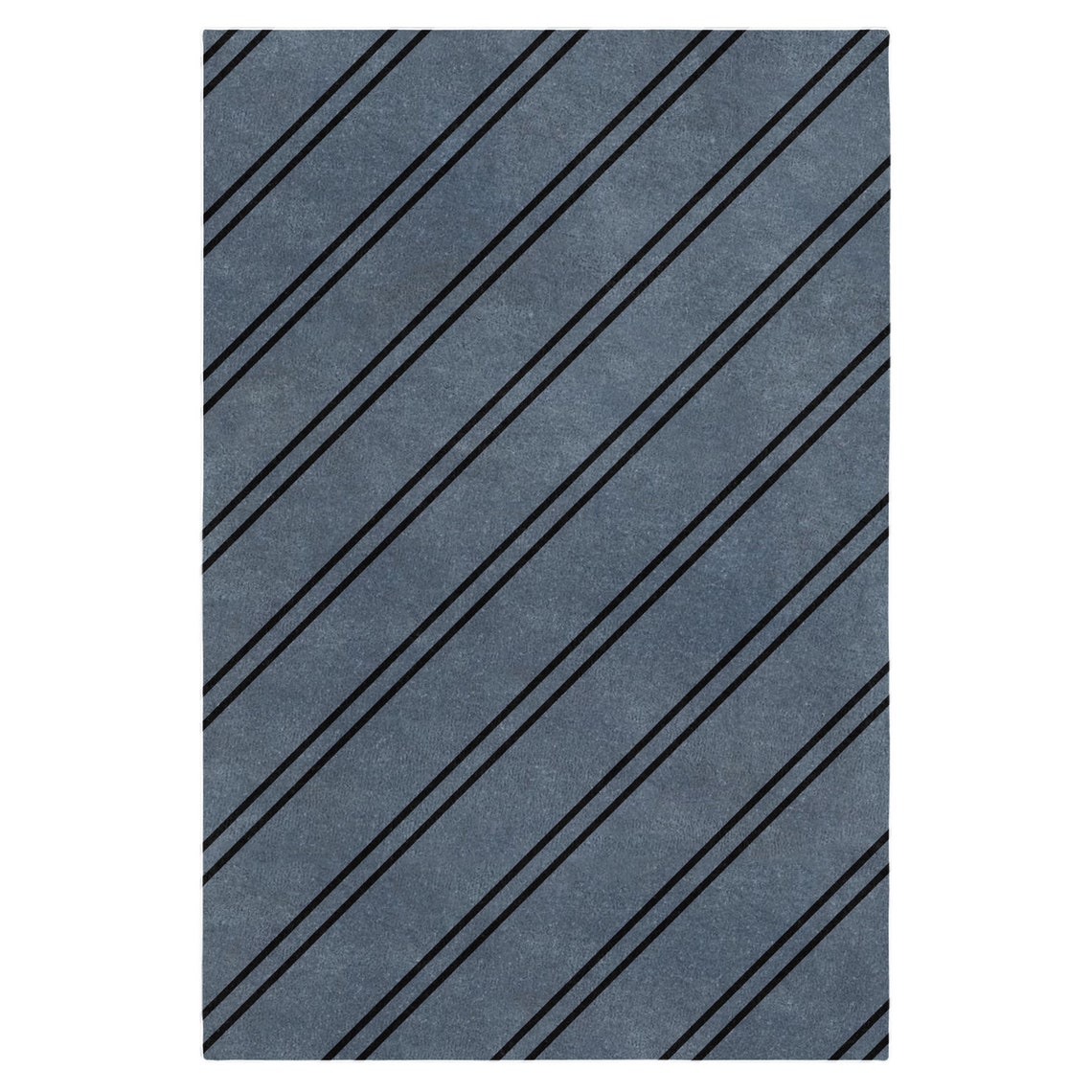 Blue Wool Area Rug: Hand Tufted Geometric Carpet, Custom Size - Etsy