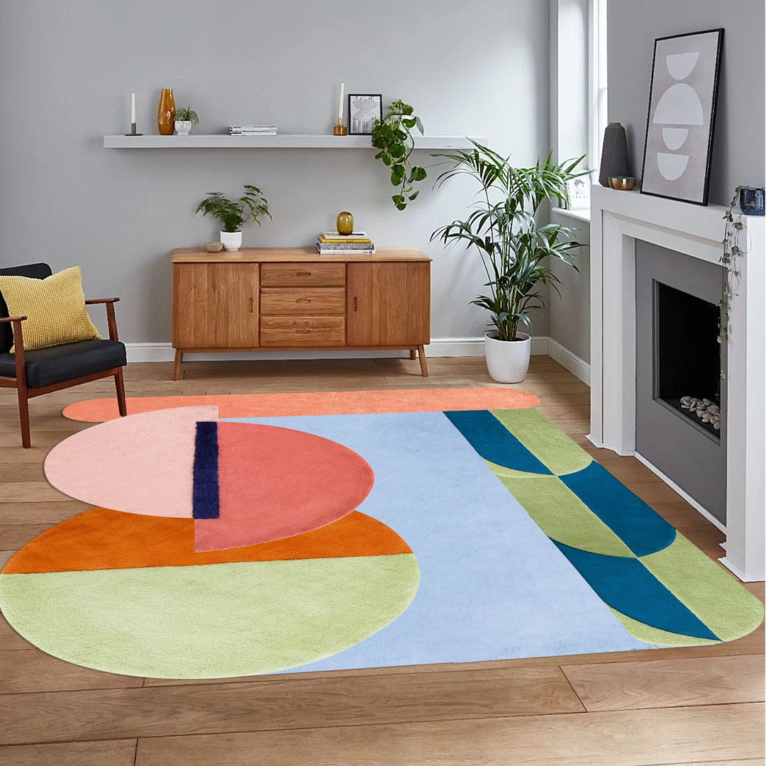 Wool Tuft Rug 5x7, 6x8, 6x10, 8x10 Viscose Area Rugs Handmade Wool ...