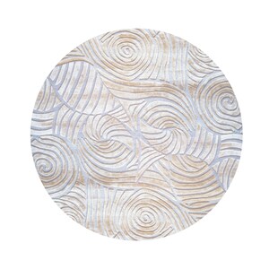 5x5 Hand Tufted Rug Round Shape Geometric Wool 6x6, 7x7, 8x8 9x9 ...