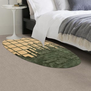 Green and Mustard Rugs ! 5x7, 6x8, 7x10 ! Hand Tufting ! Oval Area Rugs ...