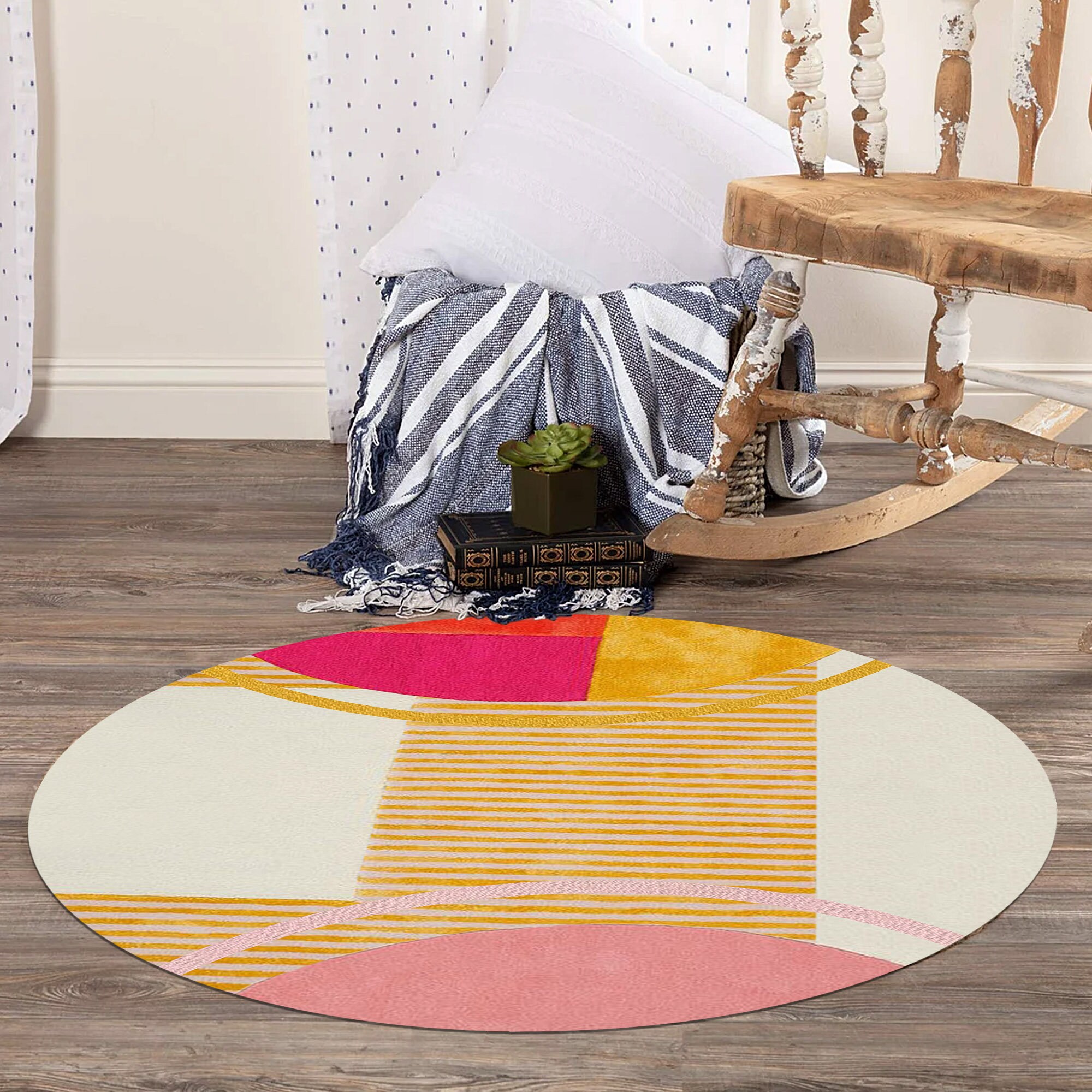 Teppich Rund Mid Century Rug 9x9 Ft. Hand Tuffed Carpet 8x8 Ft. Retro ...