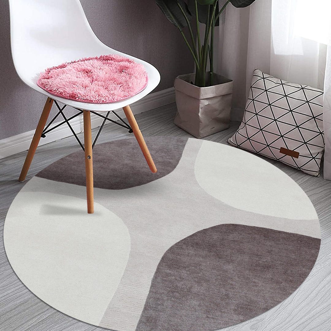 Circle Tufte | Round Rugs | White Color | Handmade | Hand Tufted Round ...