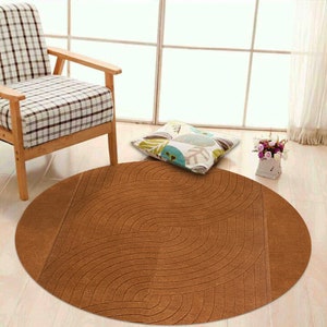 9x9 Round Wool Rug, Brown Carpet ! 8x8, 7x7, 6x6 ! Hand Tufting, Bed ...
