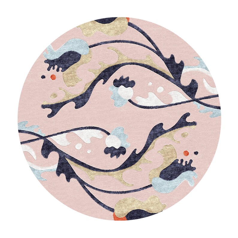 Round Tufted Rug 9x9, Wool Tufte, Geometric Carpet 8x8, 7x7, 6x6 5x5 ...