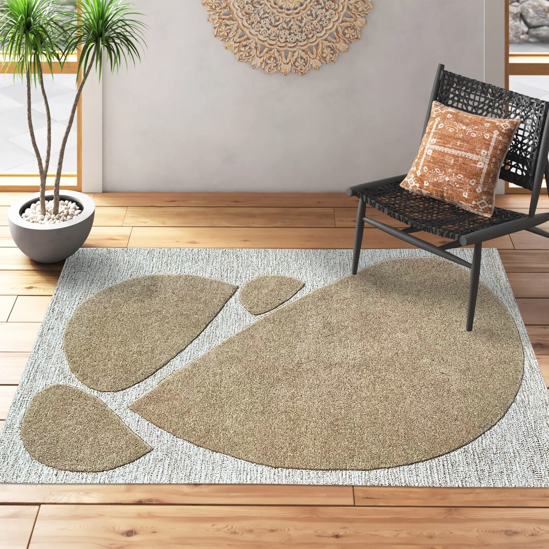 5x8 Hand Tuffed Rug, Geometric Carpet, Grey Color 6x9, 7x10, 8x11 ...