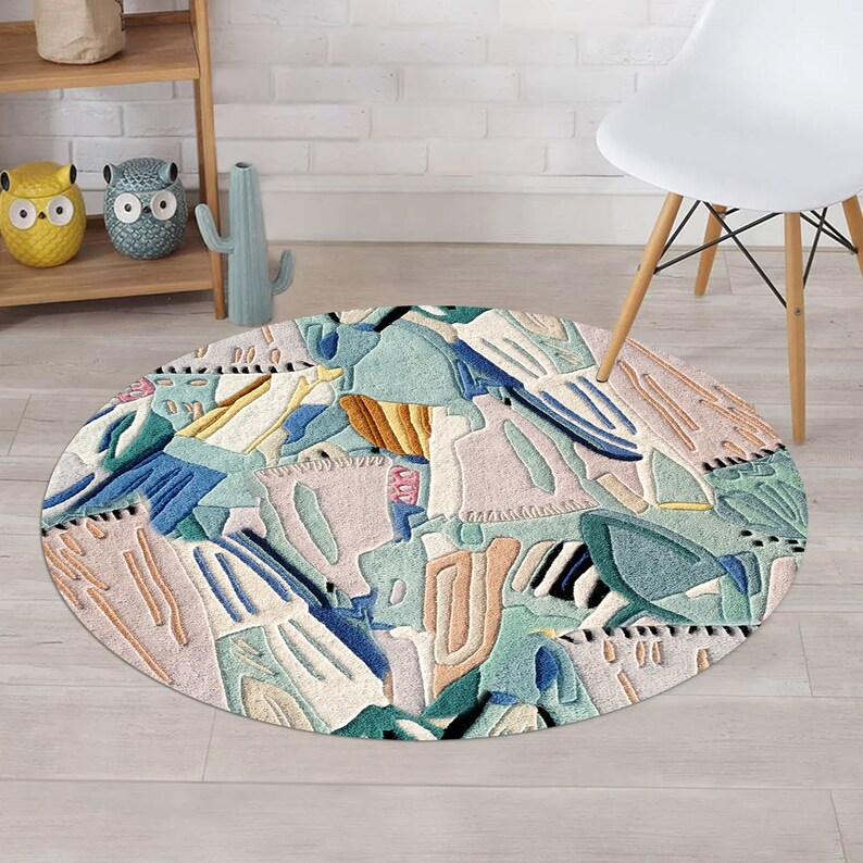 8x8 Round Rug, 6x6, 9x9, 10x10, Perfect for Bedroom, Dining Room ...