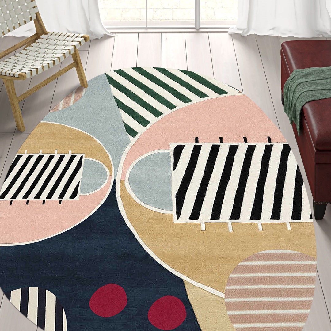 Oval Rugs 6x9, Hand Tuft Carpet, 7x10, 8x11, 9x12, 10x14, Modern Design ...