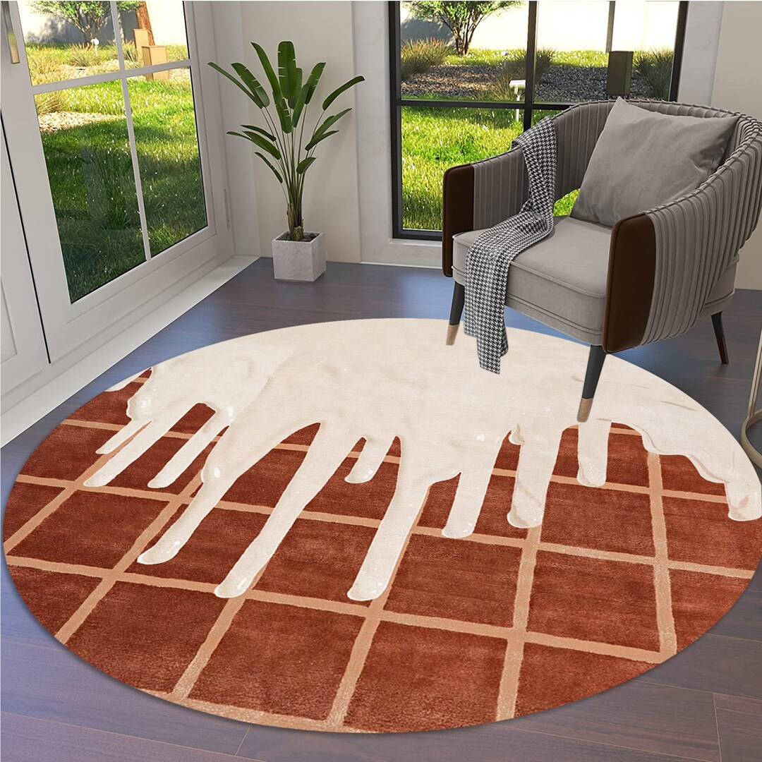6x6 Round Rug for Dining Room, Hand Tufted, Bed, Living Room Carpet 7x7 ...