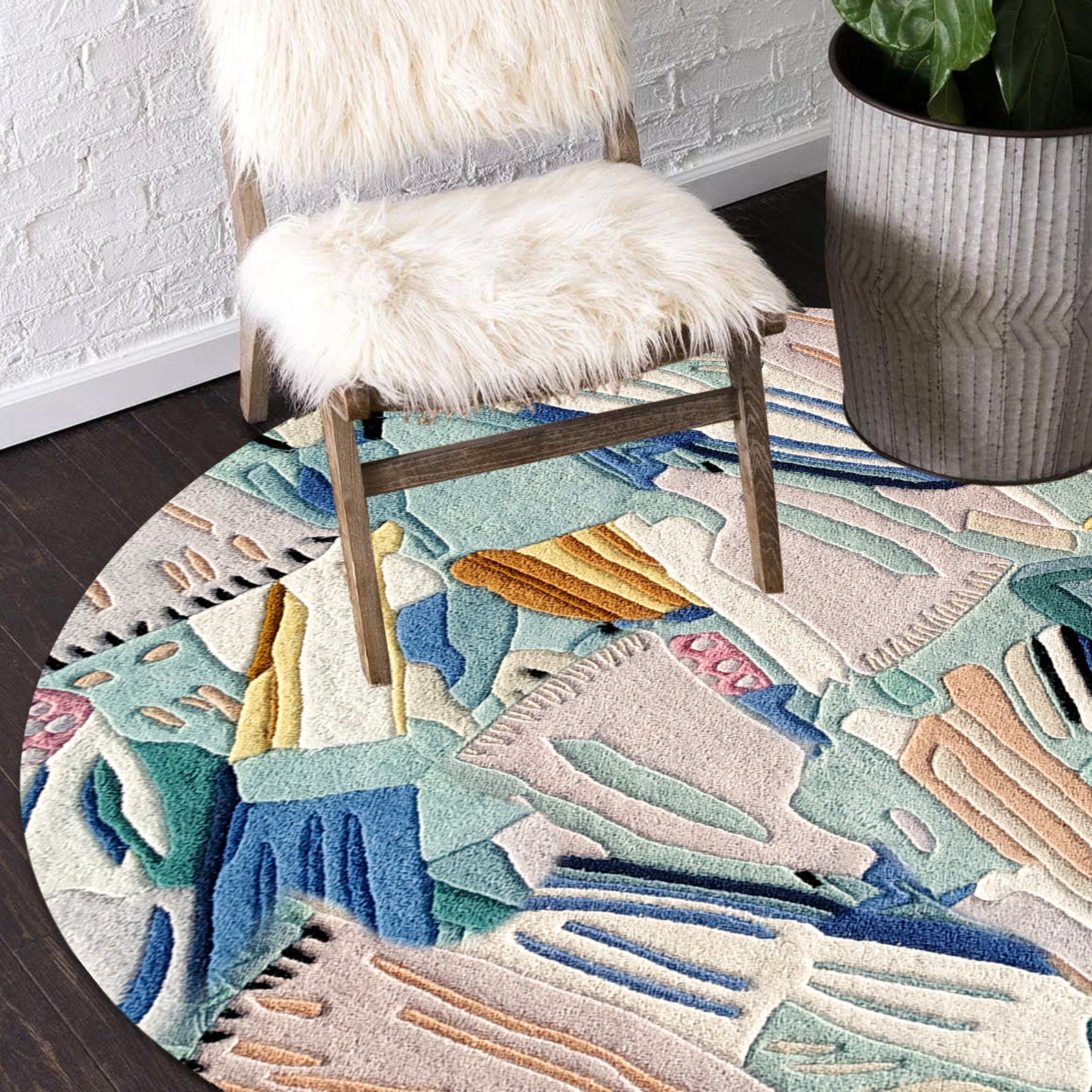 8x8 Round Rug, 6x6, 9x9, 10x10, Perfect for Bedroom, Dining Room ...