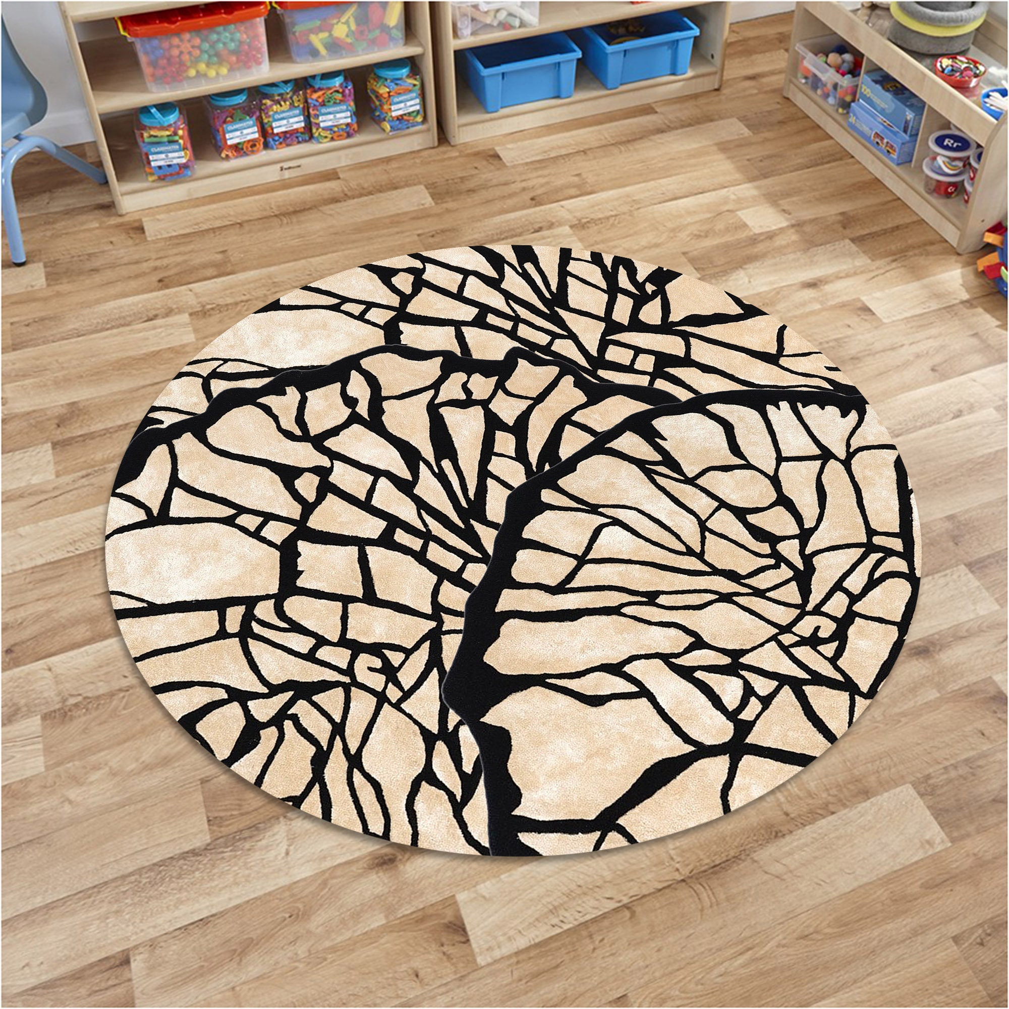 9x9 Round Rug Tufted Wool 8x8, 7x7, 6x6 Handmade Area Rugs Cream and ...