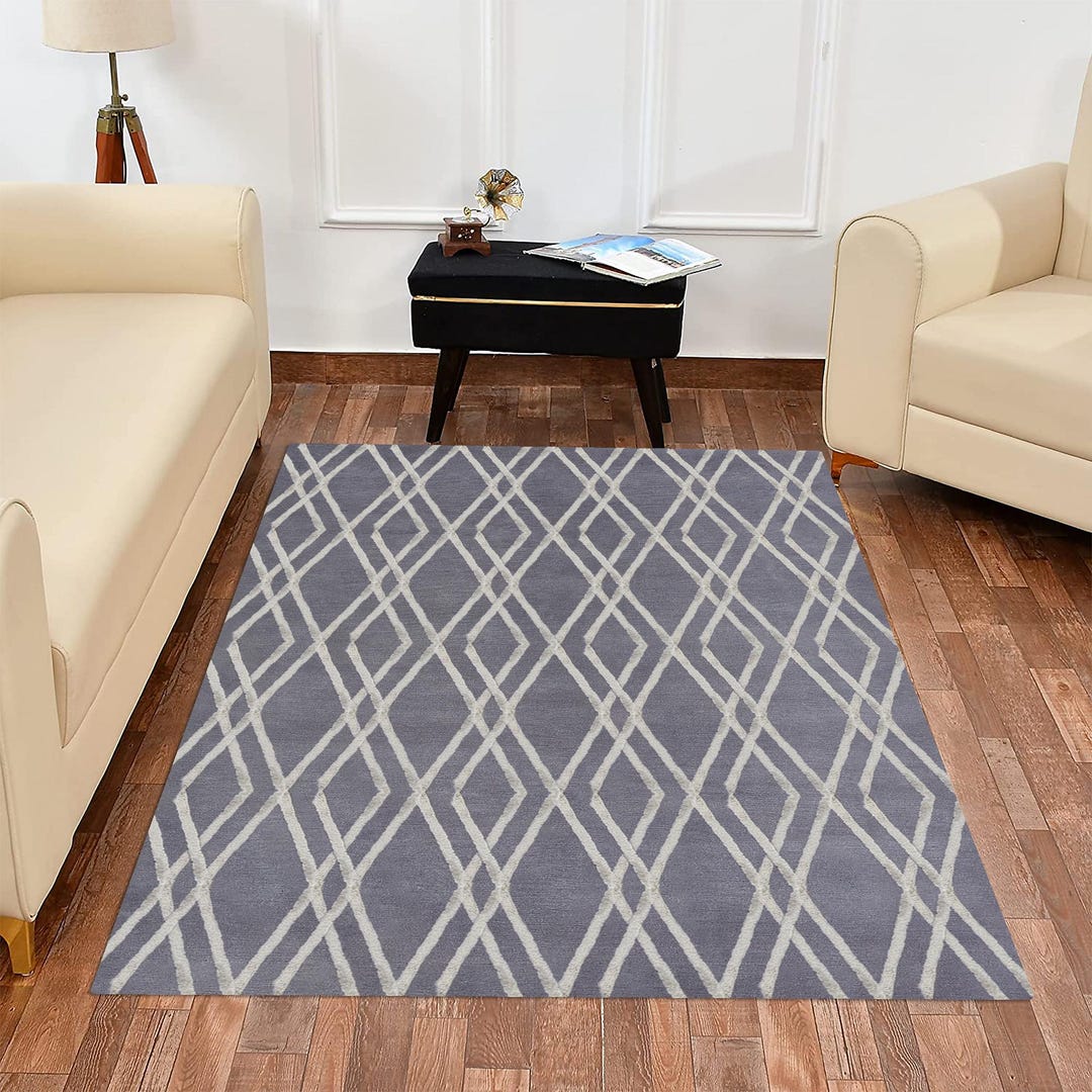 6x10 Tufted Rug | Handmade | Gray Color Rugs | Bedroom, Living Room ...