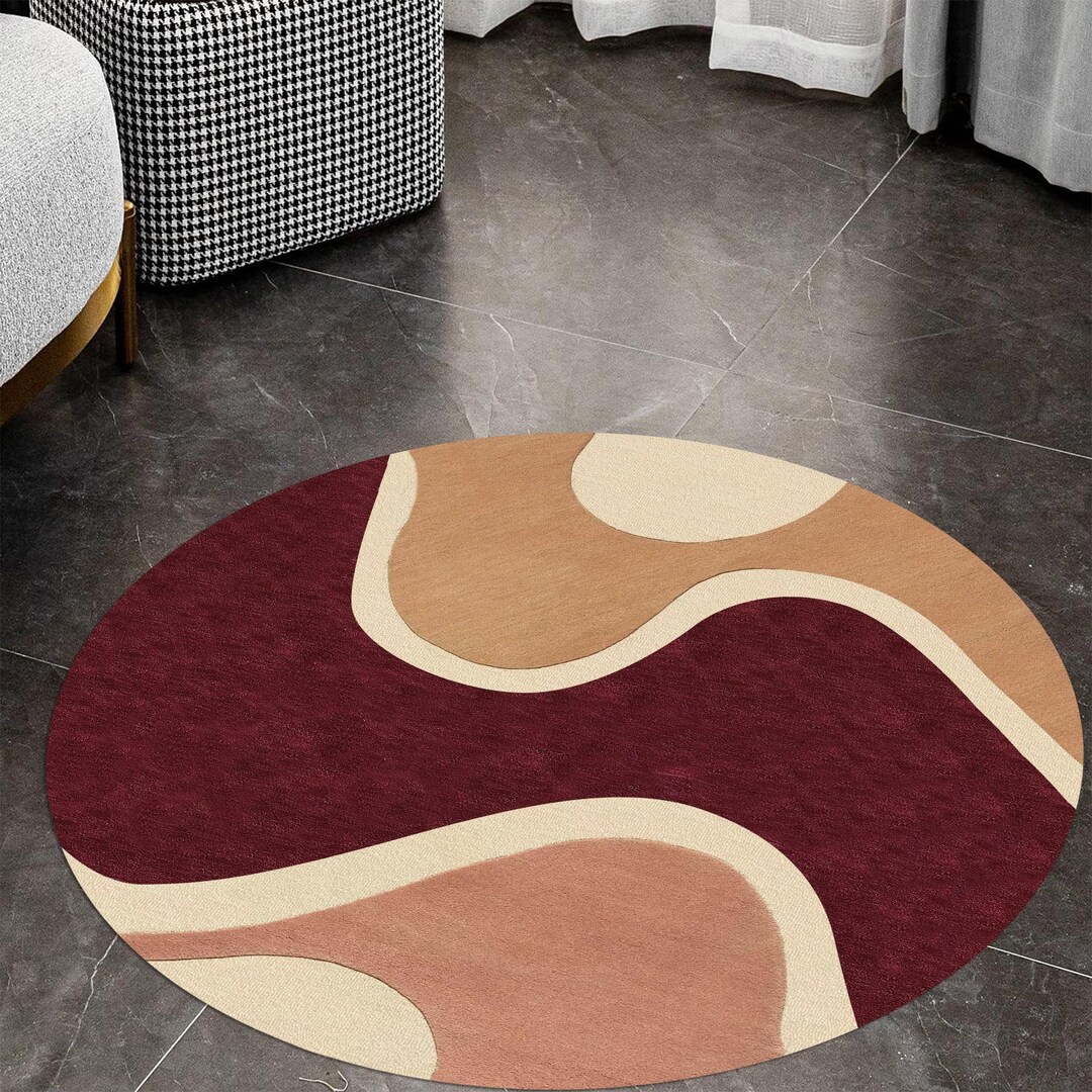 Handmade Rugs Beige Rug : Round Wool Rugs 7x7, 8x8 - Etsy