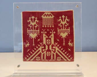 Handmade Cross Stitch Traditional Motifs Flower Wall Decor - Etsy