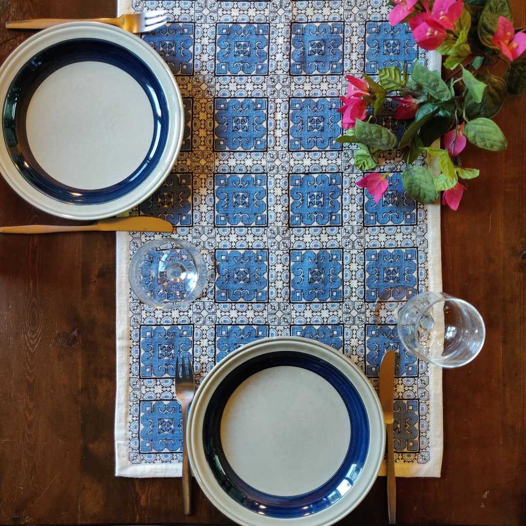 Cross Stitch Greek Traditional Pattern Tablecloth - Etsy