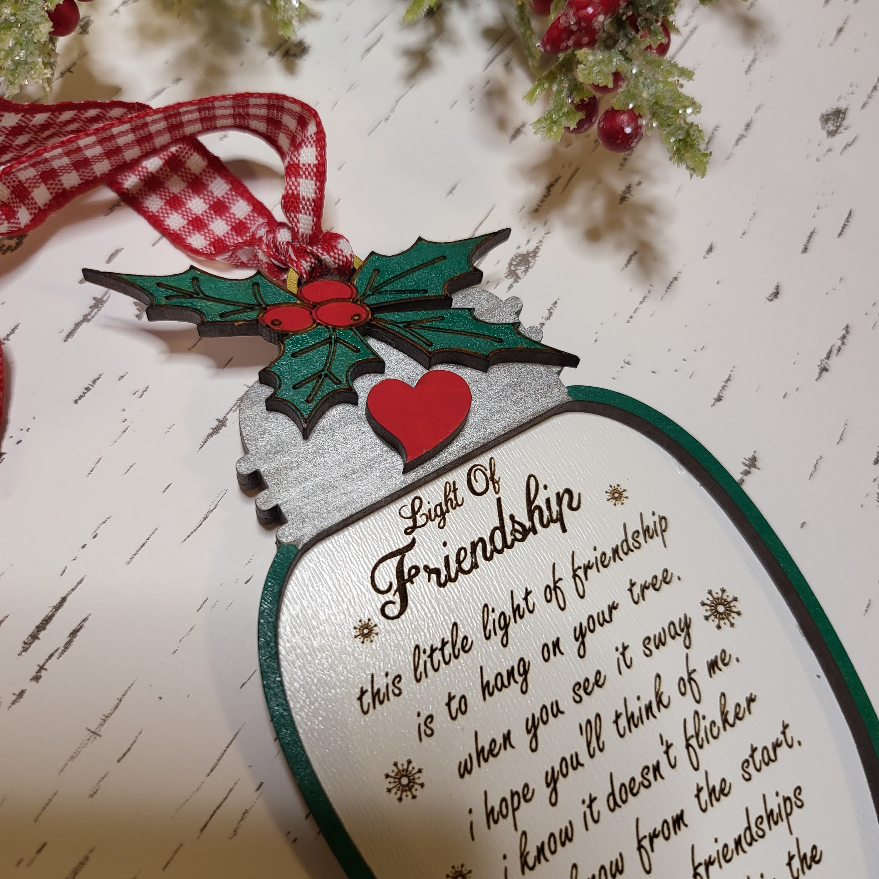 Personalized Friendship Christmas Ornament: Engraved Lightbulb Keepsake ...
