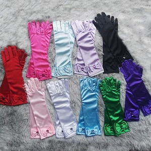 2pairs Girls Princess Gloves,birthday Costume Party Glove,solid Color ...