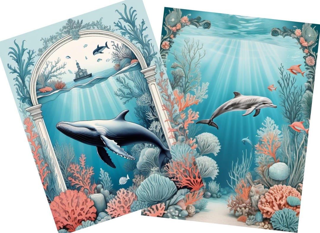 Sea Themed Printable Junk Journal Kit, Many Writing Pages and Cover ...