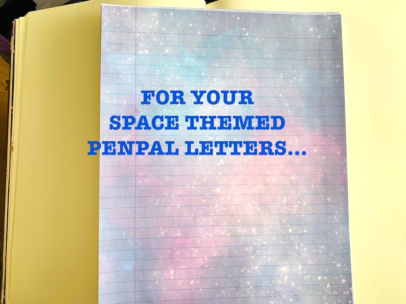 Purple and Blue Space Galaxy Writing Paper, Instant Download, 4 PDF ...