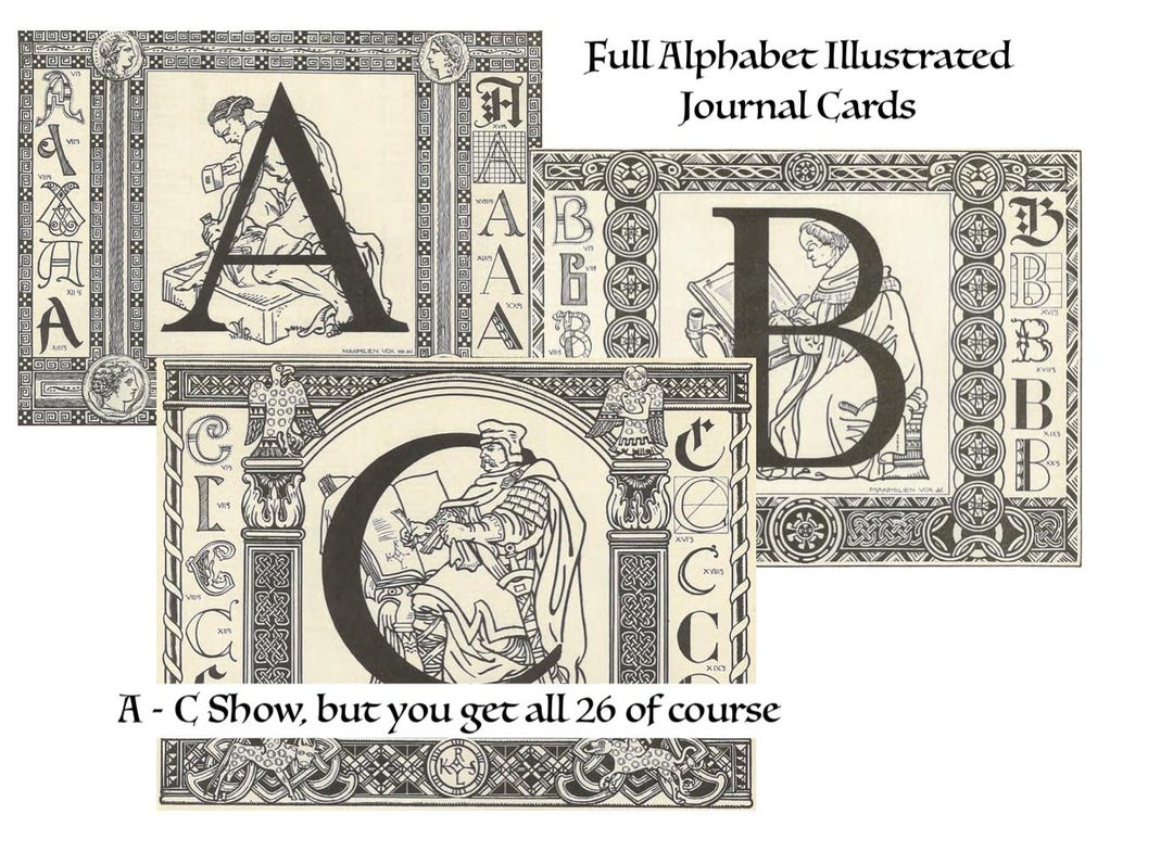 Antique French Alphabet Printables, First Letter Pages From Larousse ...