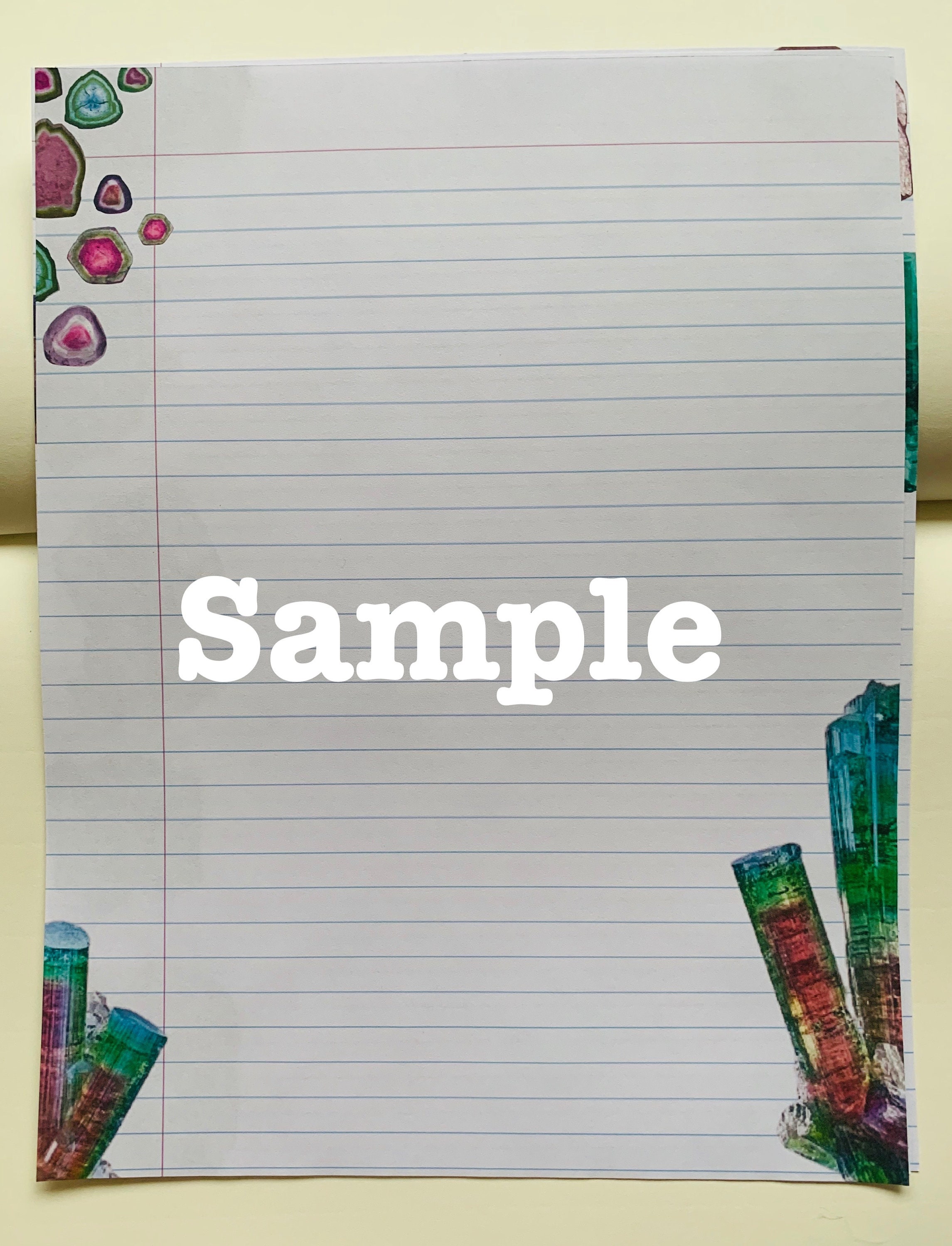 Gemstone Crystal Writing Pack W/ Sticker Sheet INSTANT DOWNLOAD ...